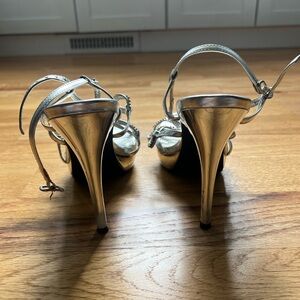 Deb | Shoes | Deb Silver Sparkly Heels | Poshmark